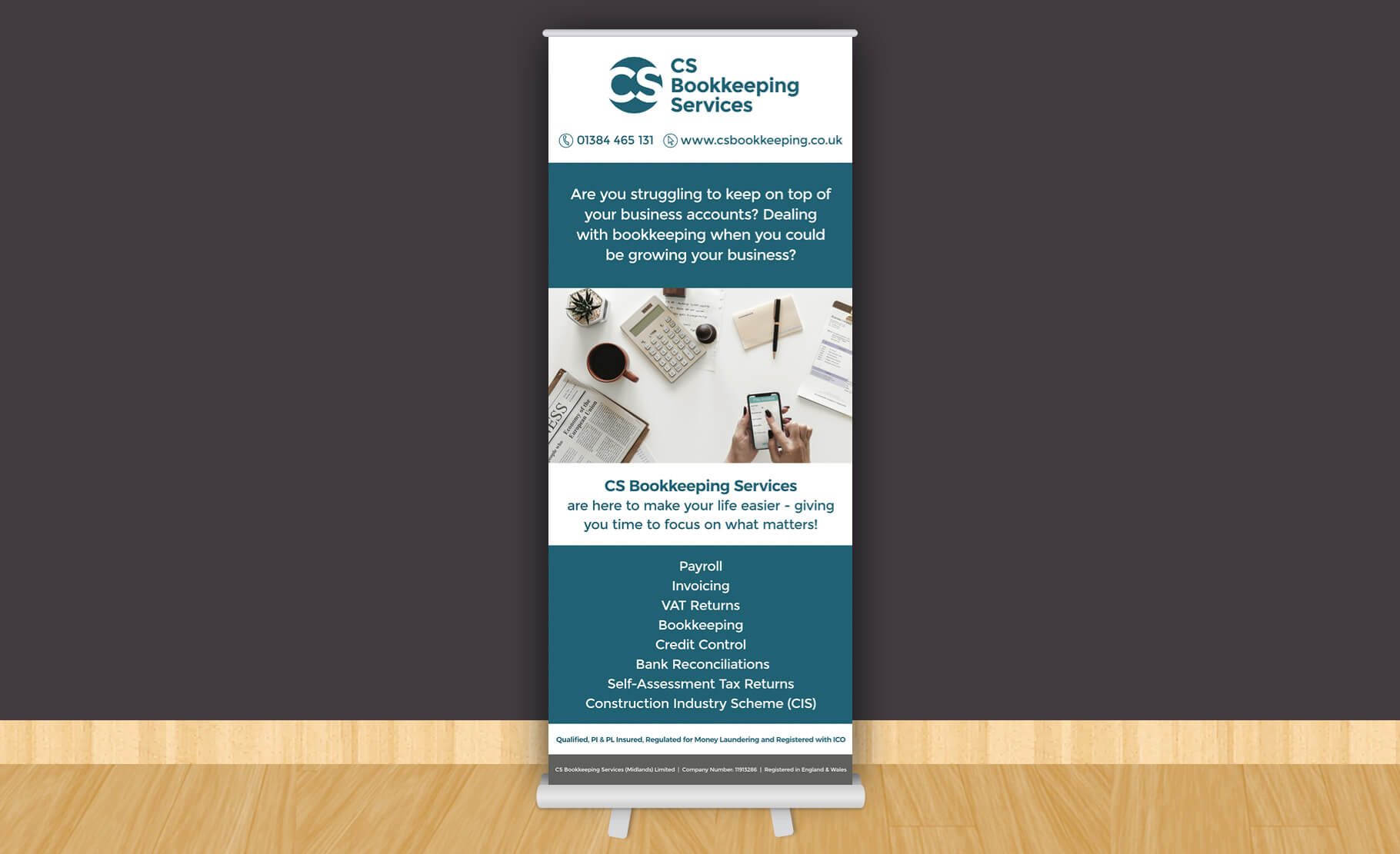 CS Bookkeeping Pull Up Roller Banner - GetSited