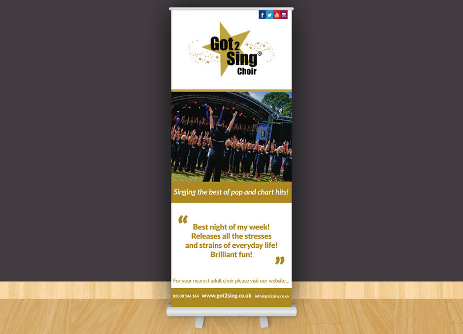 Got 2 Sing Choir Pull Up Roller Banner - GetSited