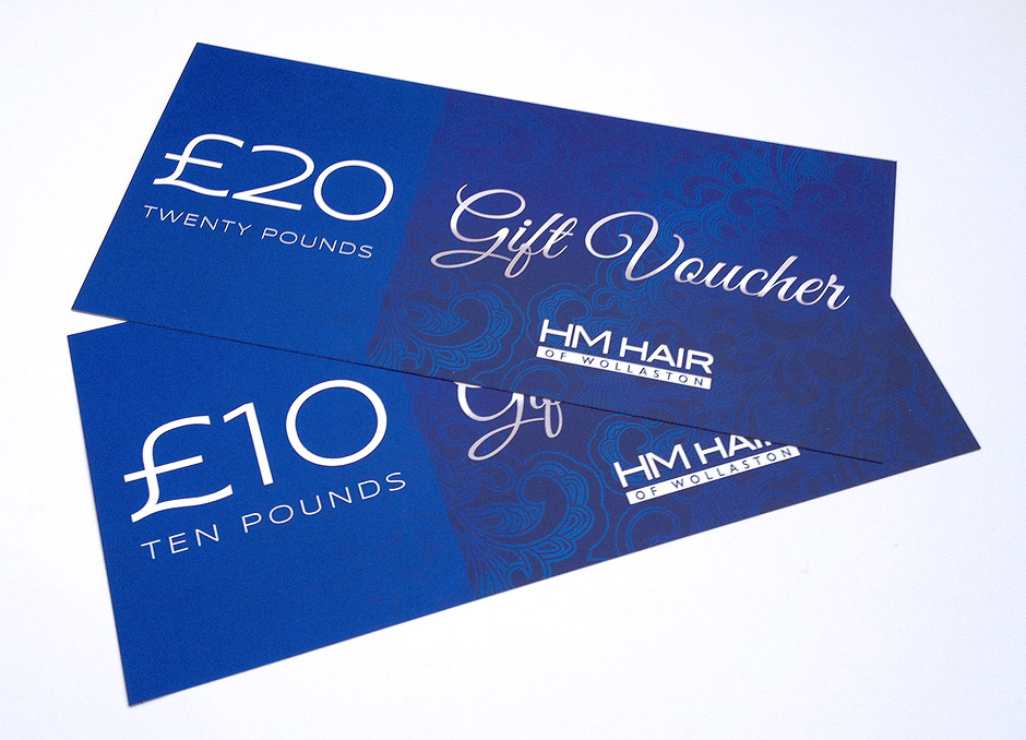 HM Hair Stourbridge, Gift Voucher Design & Print