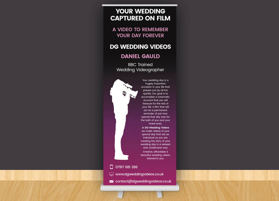Wedding Videographer Pop Up Roller Banner - GetSited