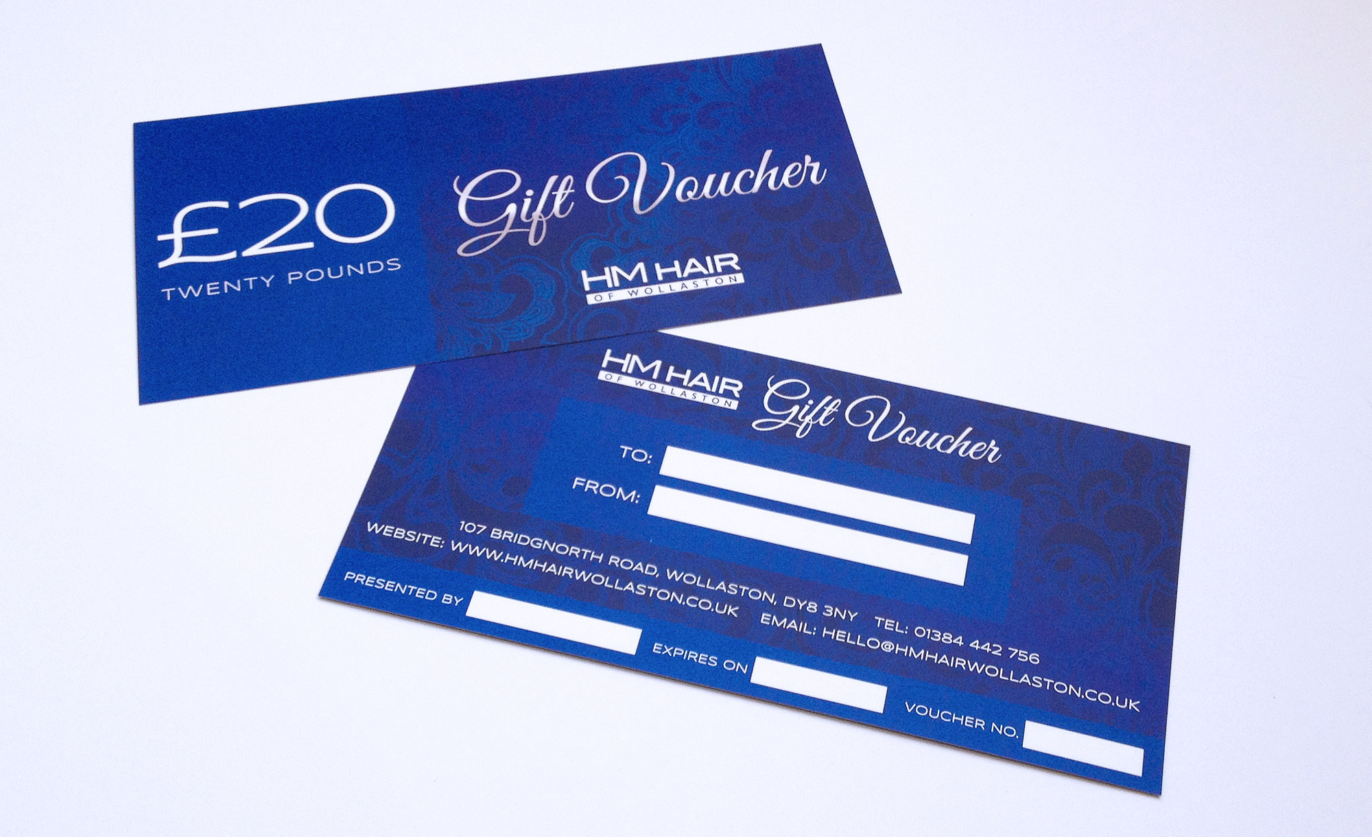 HM Hair Stourbridge, Gift Voucher Design & Print